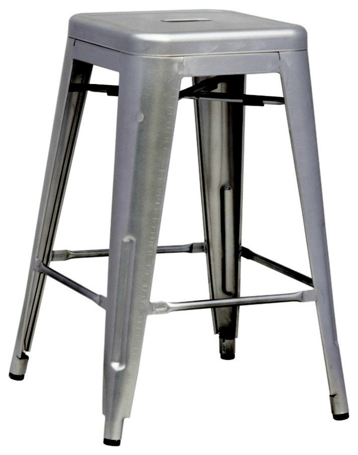 Talix Counter Stool, Gunmetal, 25" - Industrial - Outdoor Bar Stools ...