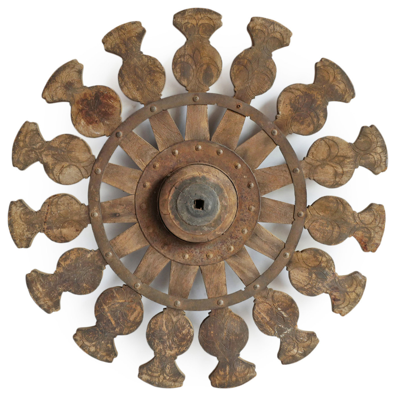 Consigned India Wood Sewing Wheel - Farmhouse - Wall Accents - by ...