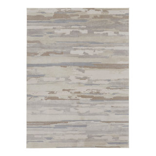 Weave & Wander Kayden Streak/Painterly Rug, Brown/Ivory, Rug, 8'x10 ...