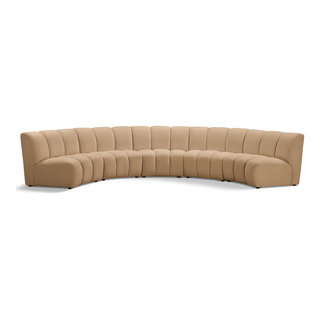 Infinity Channel Tufted Velvet Modular Chair, 5 Piece - Transitional ...