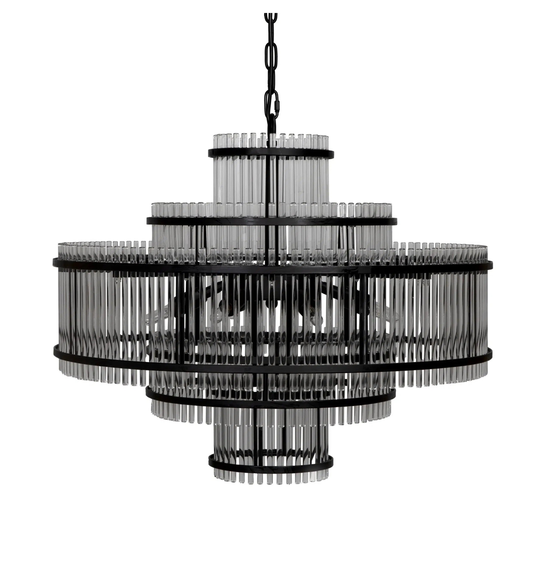 Rowan Steel and Glass Chandelier, W 29 x D 29 x H 24 - Transitional ...