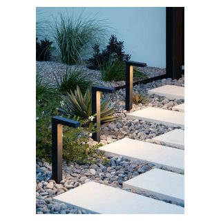 Glowing path lights and agave garden - Modern - Landscape - Orange ...