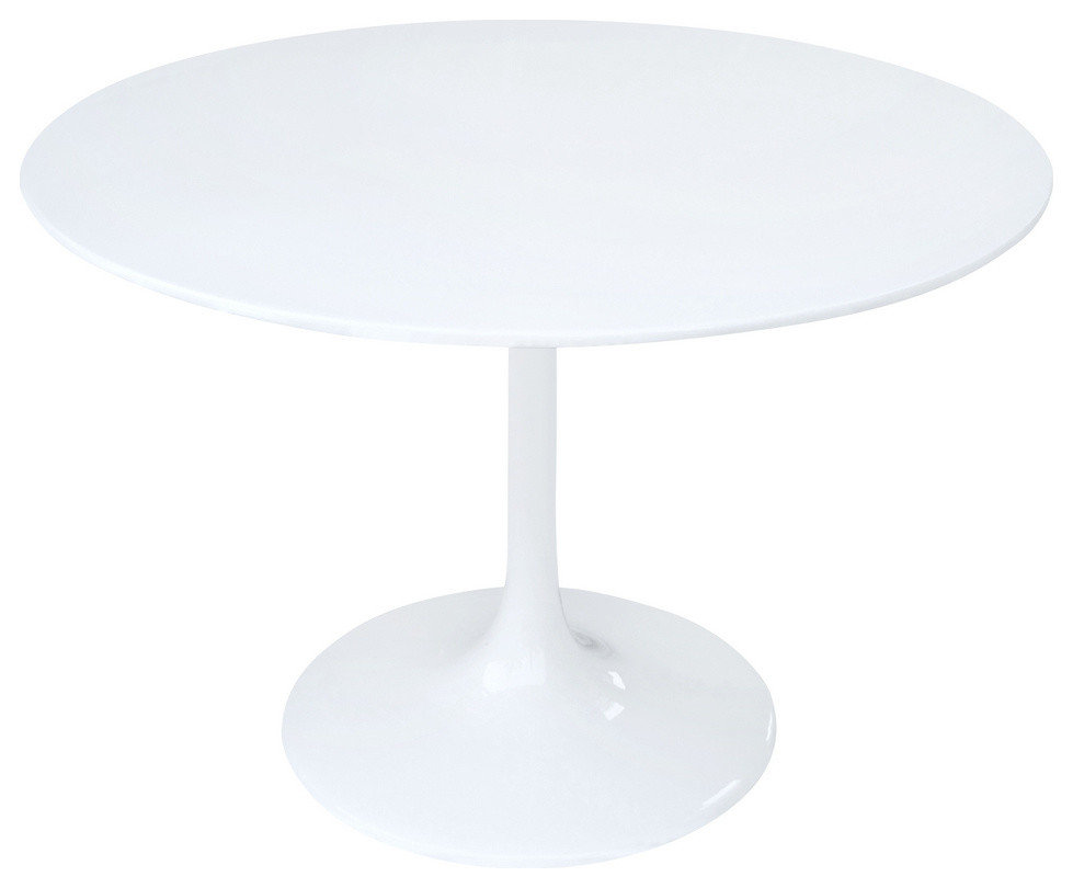 Tulip Fiberglass Table 30", White, 29.5"H x 30"W x 30"D - Midcentury ...