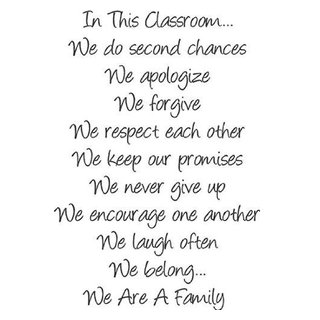 In This Classroom..., We Are A Family Quote School Rules Decal, 8x12 ...