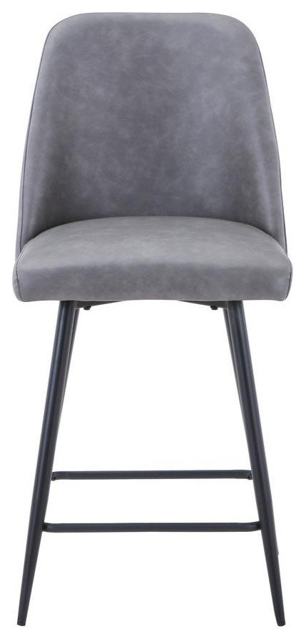 Maddox Mid-Century Modern Faux Leather Upholstered Counter Height ...