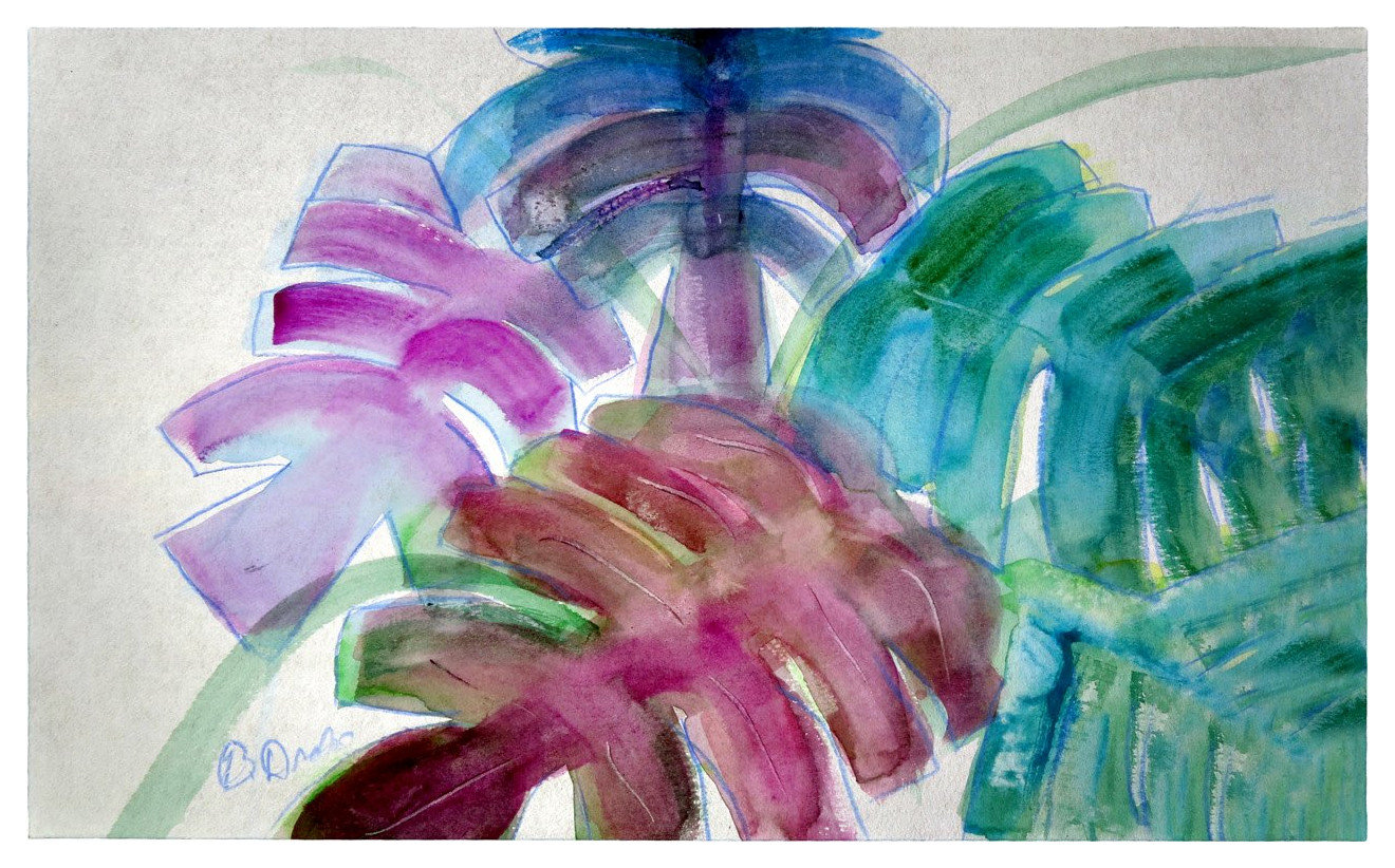 Betsy Drake Monstera Leaves Door Mat 30x50, 50 inches - Contemporary ...