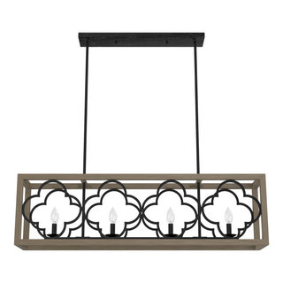 Hunter Gablecrest 4-Light Linear Chandelier in French Oak, 9.000 ...