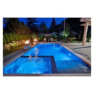 Park Ridge, IL Rectilinear Swimming Pool with Interior Hot Tub ...