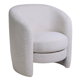 Barrel Arm Chair, Ivory, 32x31x33 inches - Midcentury - Armchairs And ...