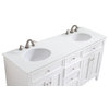 48" Single Bathroom Vanity, White With ivory white engineered marble ...