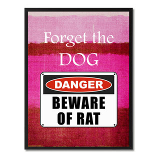 Beware Of Rat Danger Sign, Canvas, Picture Frame, 22"x29 ...