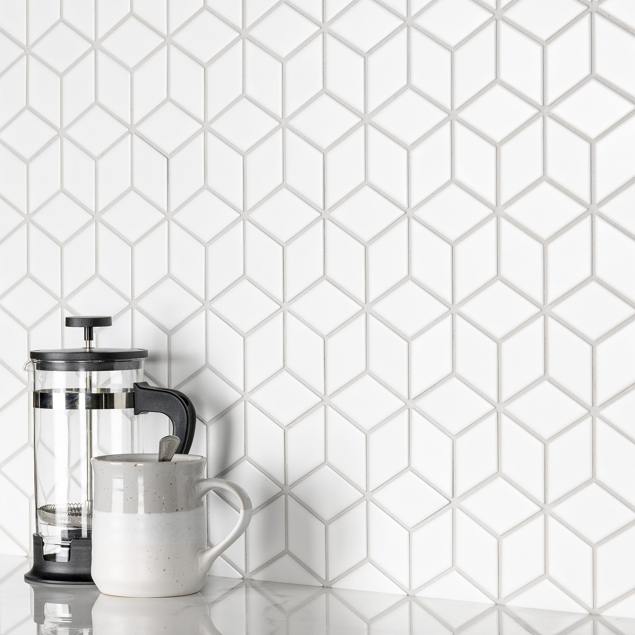 Metro Rhombus Mosaic Floor and Wall Tile - Contemporary - Mosaic Tile ...