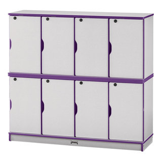 Rainbow Accents Stacking Lockable Lockers - Double Stack - Purple ...