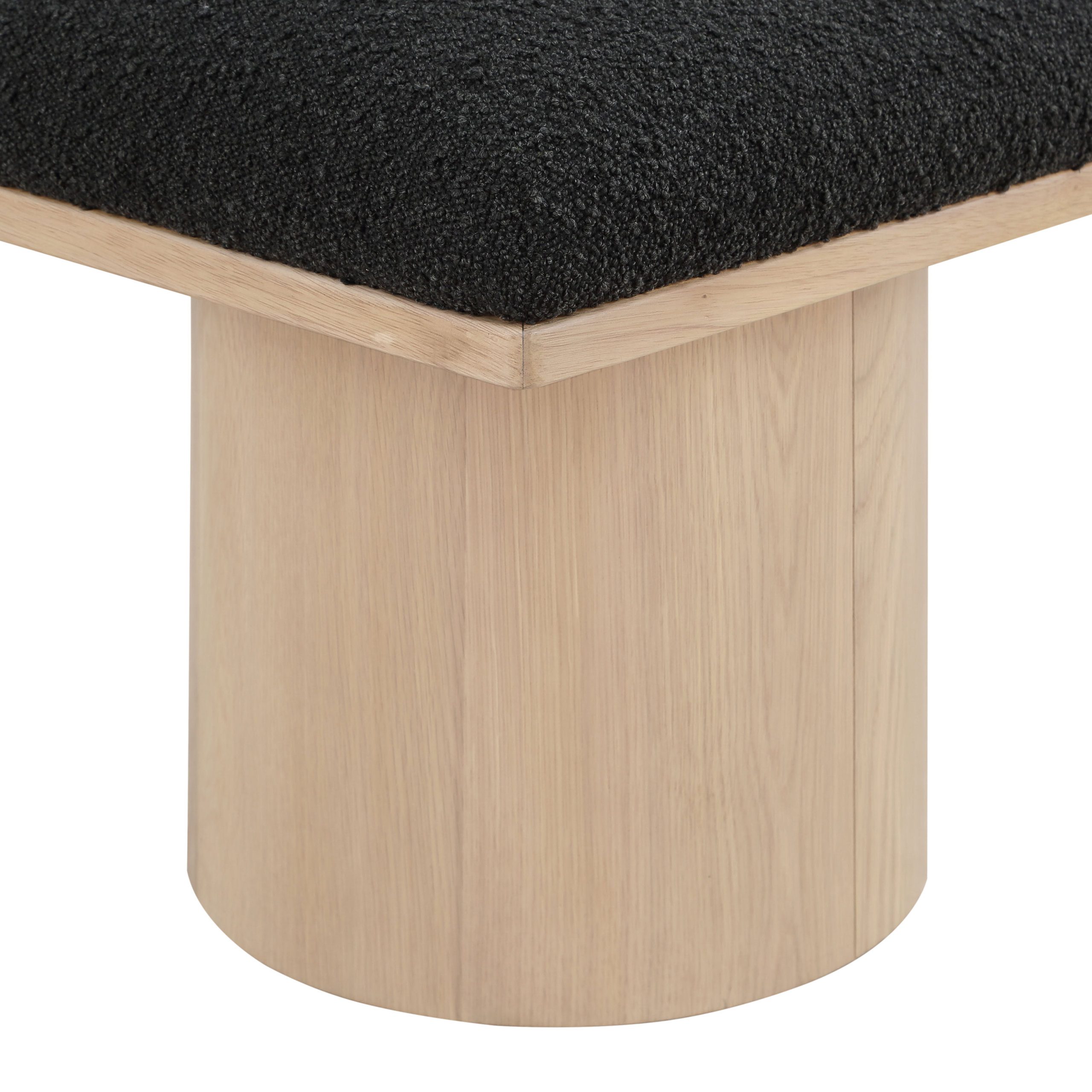 Pavilion Black Boucle Fabric Bench - Transitional - Upholstered Benches ...