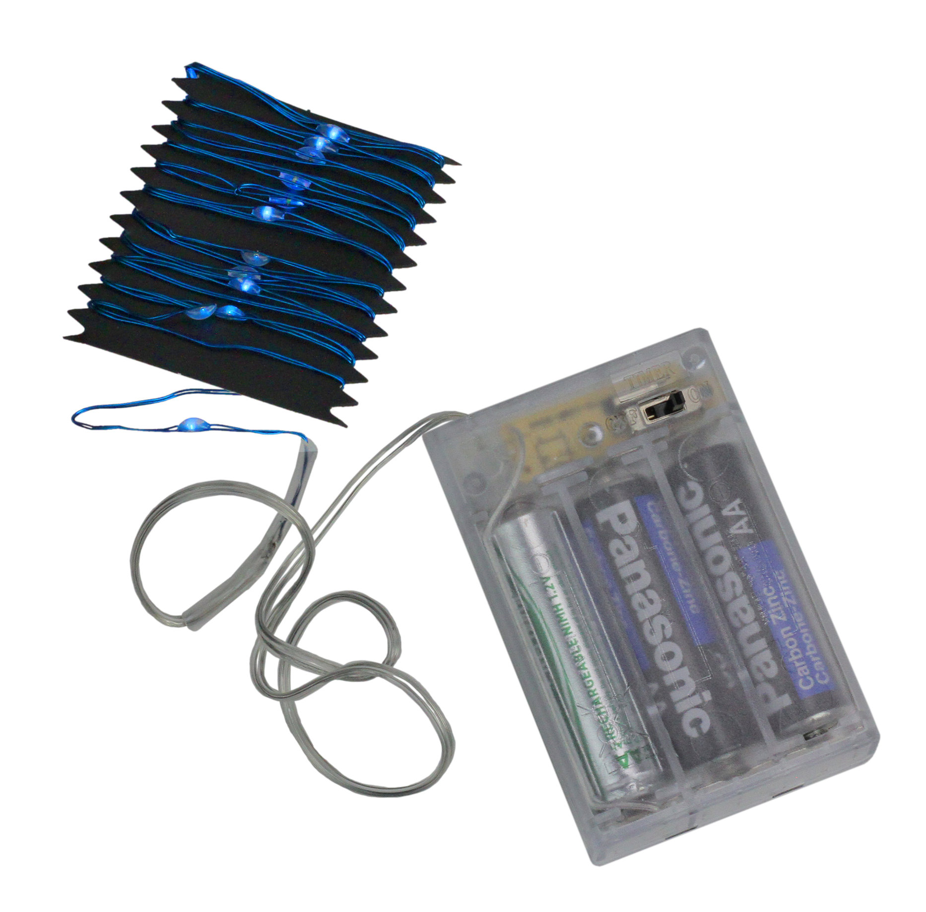 35 Battery Operated Blue LED Micro Fairy Christmas Lights, 6' Blue Wire ...