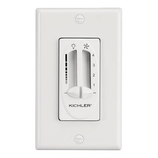 Fan 4 Speed-Light Dimmer, White - Transitional - Ceiling Fan ...