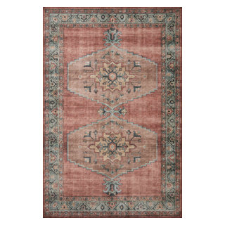Loloi Ii Heidi Rug, Spice/Aqua 6'x6' Round - Mediterranean - Area Rugs ...