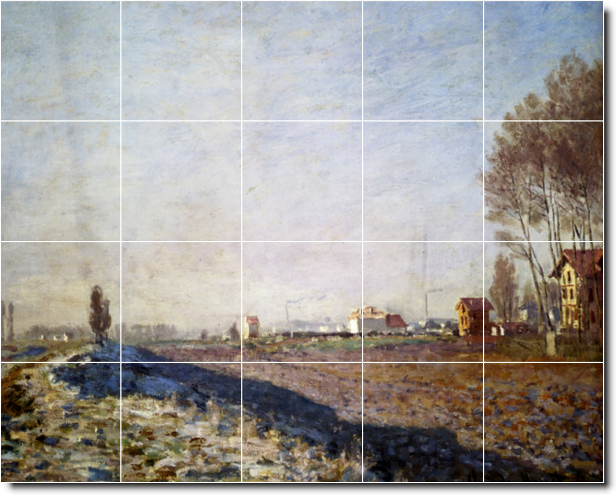 Claude Monet Country Painting Ceramic Tile Mural #97, 30" Wide x 24 ...