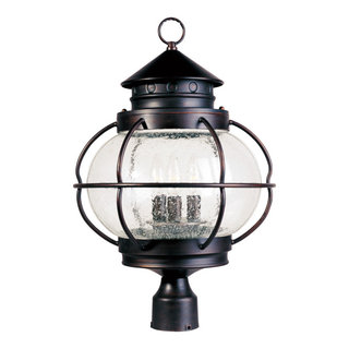 Maxim Portsmouth 3-Light Outdoor Post Lantern Rubbed Bronze, 14 Inch ...