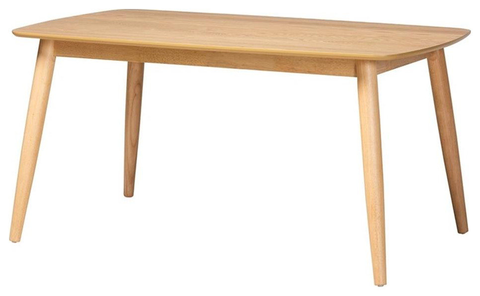 Baxton Studio Darrion Grey Fabric and Natural Oak Wood 7-Piece Dining ...