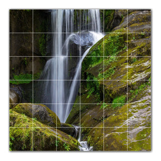 Waterfalls Ceramic Tile Wall Mural HZ501135, 72" Wide x 72" High ...