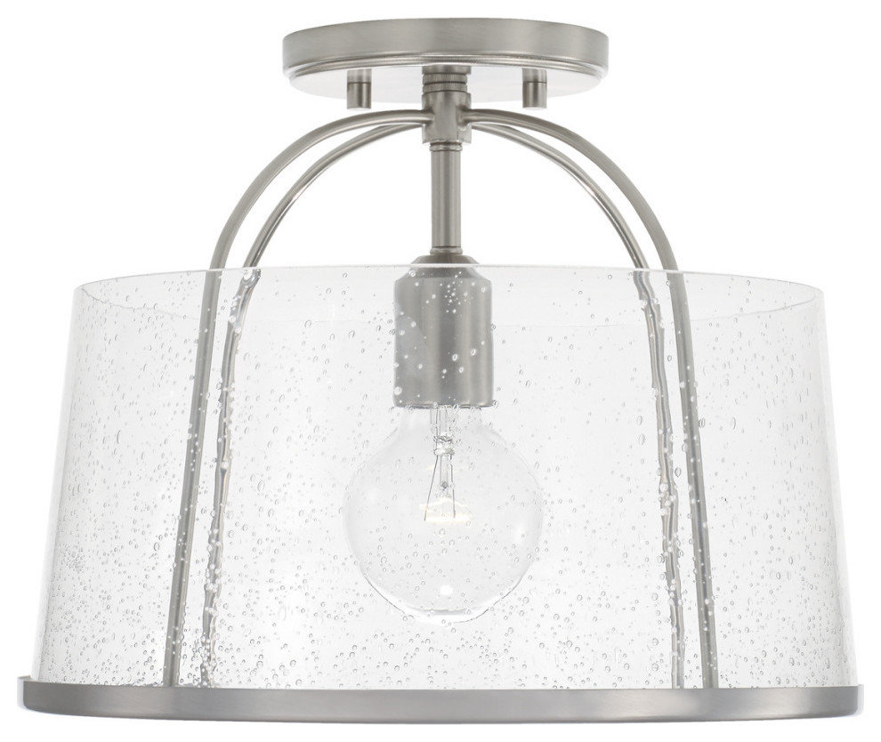 Capital Lighting HomePlace Madison 1-Light Semi-Flush 247011BN, Brushed ...
