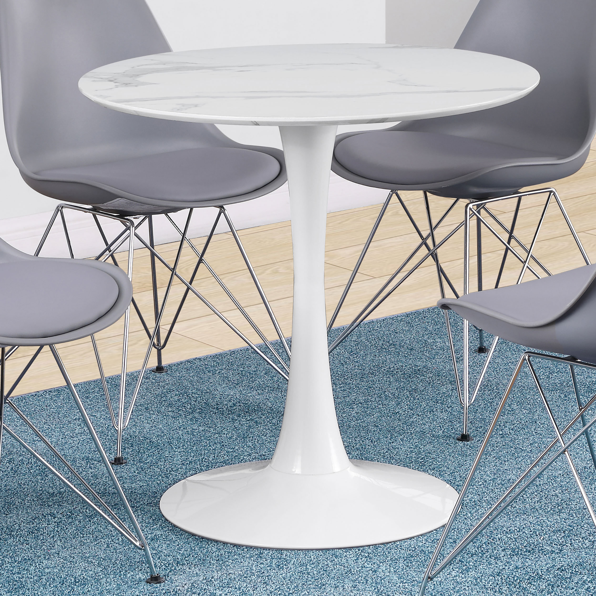 Arkell Round 30" Faux Marble Top Dining Table White - Dining Tables ...