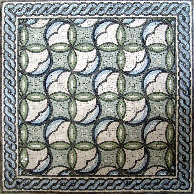 Roman Floral Mosaic, Andrea, 35" x 35" - Contemporary - Tile Murals ...