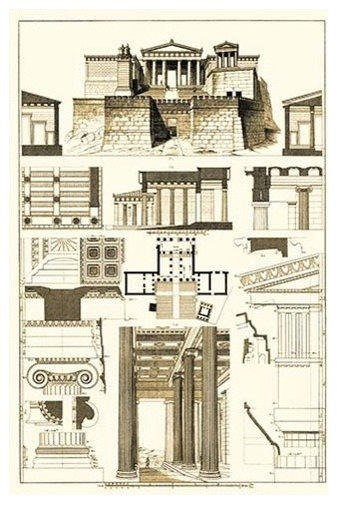 The Propylaea of the Acropolis at Athens, 20" x 30" - Mediterranean ...