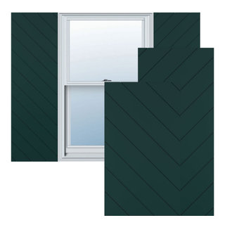 True Fit PVC Diagonal Slat Modern Style Fixed Mount Shutters, 12"W x 32 ...