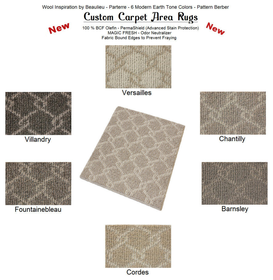 Parterre Chantilly Carpet Rugs and Runners, 30 oz Pattern Berber, Round ...