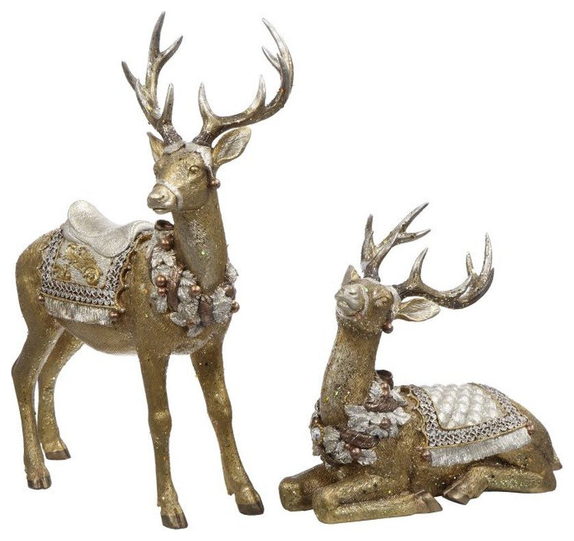Mark Roberts 2017 Deer with Wreath Figurine, Assortment of 2, 9-15 ...
