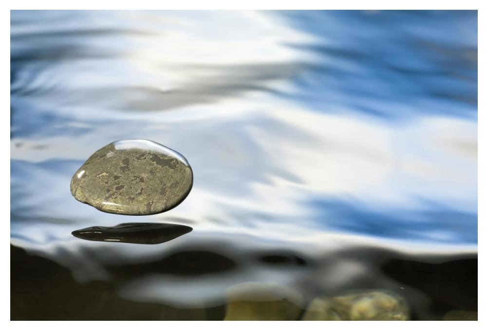 "Skipping Stone Just About to Hit the Water's Surface" Wall Art, 50"x34 ...