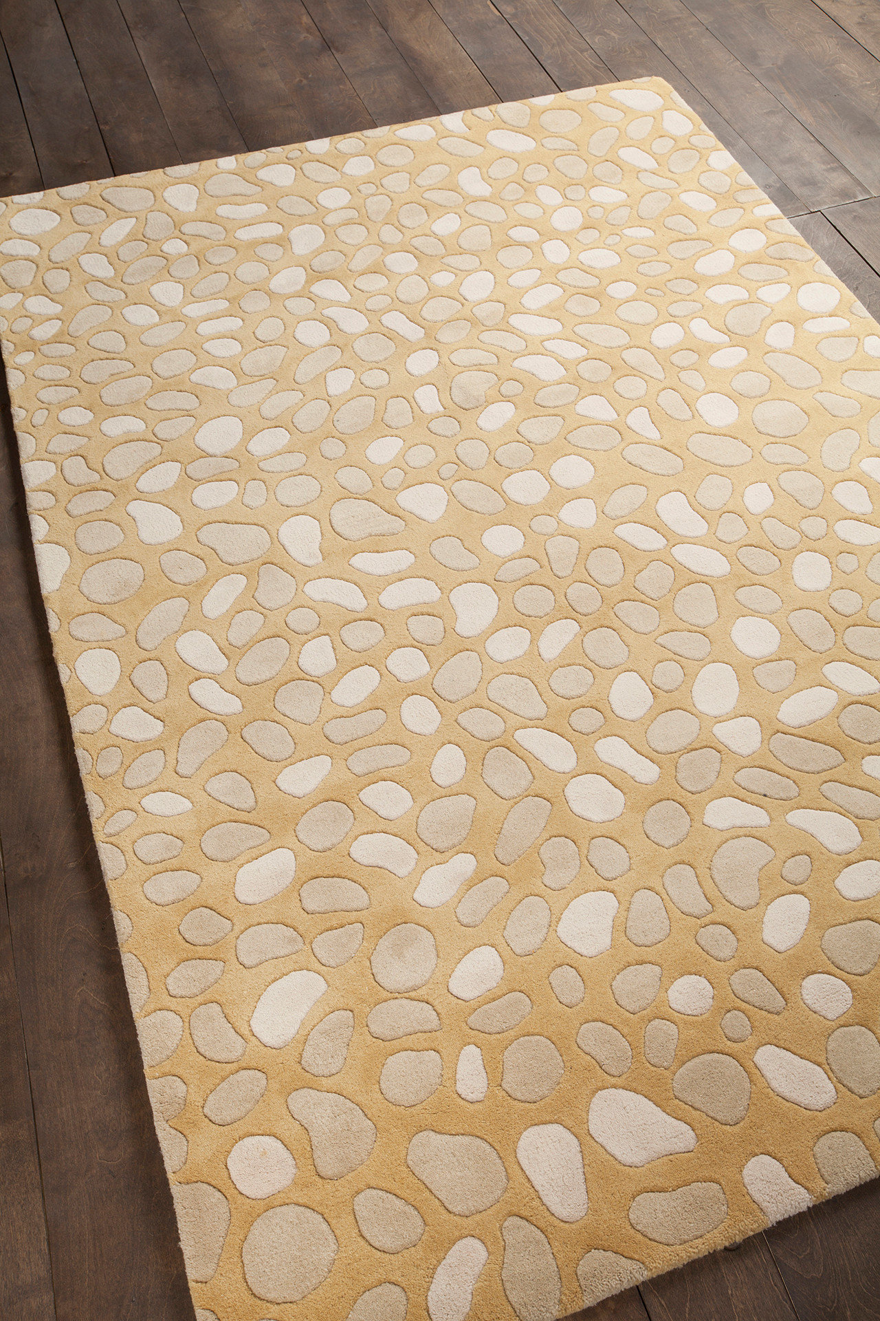 Chandra Rugs Inhabit Hand-Tufted Designer Rug, Rectangular Gold/Taupe 5 ...