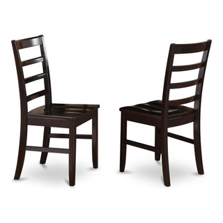 Parfait Chair For Dining Room With Cushion Seat, Black & Cherry, Set of ...