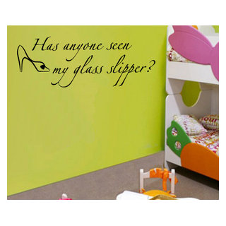 Glass Slipper Vinyl Wall Decal c009, 42 in. - Contemporary - Wall ...
