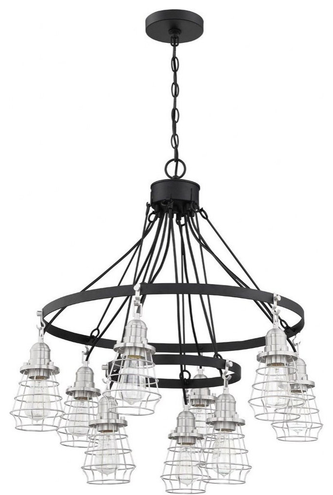 Craftmade Lighting 50629-FBBNK Thatcher - Nine Light Cage Down 2-Tier ...