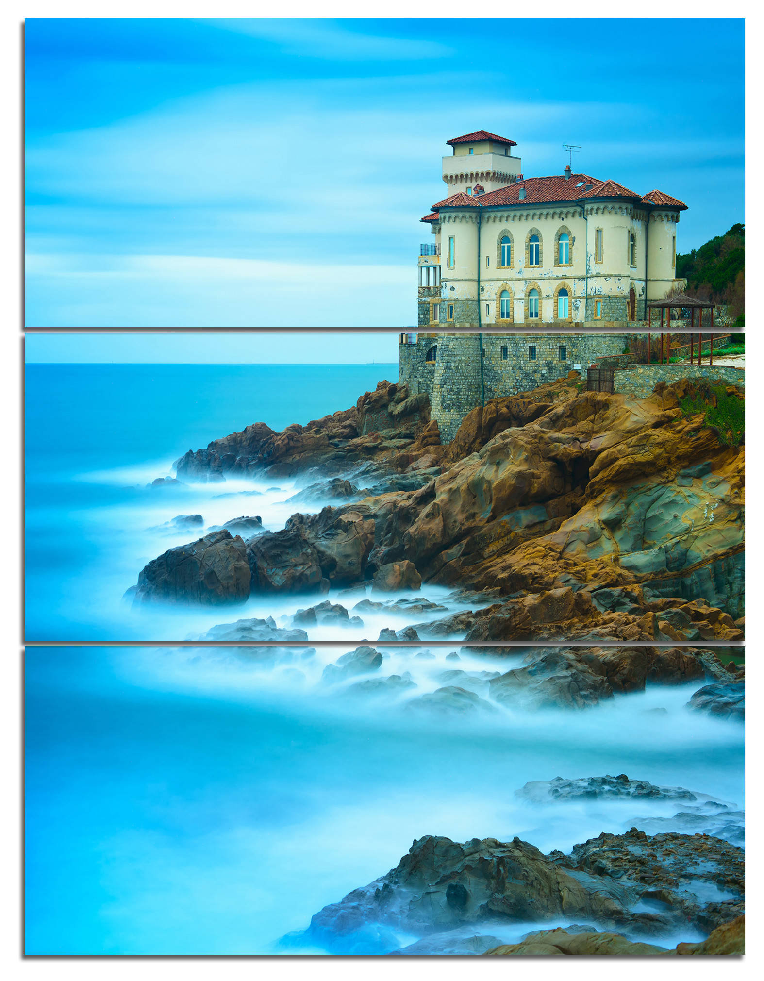 Boccale Castle on Cliff Rock and Sea, Beach Photo Canvas Print, 28x36 ...