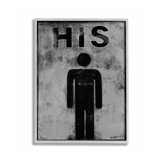 Stupell Industries His Distressed Bathroom Sign, 16 x 20 - Contemporary ...