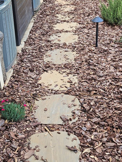 How to contain pine nuggets on walking path