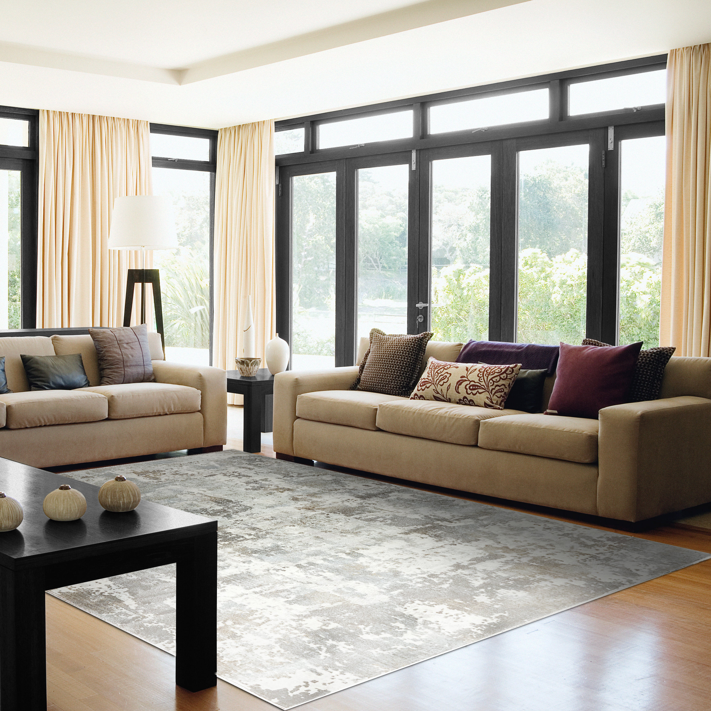 Castilla Cream And Grey Area Rug, 3.11'x5.7' - Contemporary - Area Rugs ...