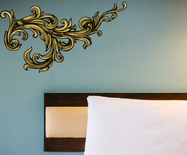 Floral Corner Vinyl Wall Decal FloralCornerUScolor002, 12 in ...