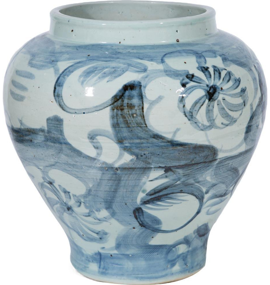 Silla Flower Wide Mouth Ceramic Jar - Asian - Vases - by EuroLuxHome ...
