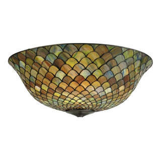 24 Wide Tiffany Fishscale Shade - Beach Style - Lamp Shades - by Meyda ...