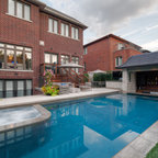 Rectangle Pool with Sheer Descent Water Feature