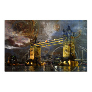 London Bridge Canvas Wall Art, 24" Hx32" W - Contemporary - Prints And ...