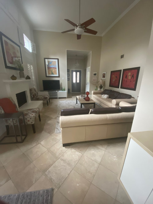 Arrange chairs in living room