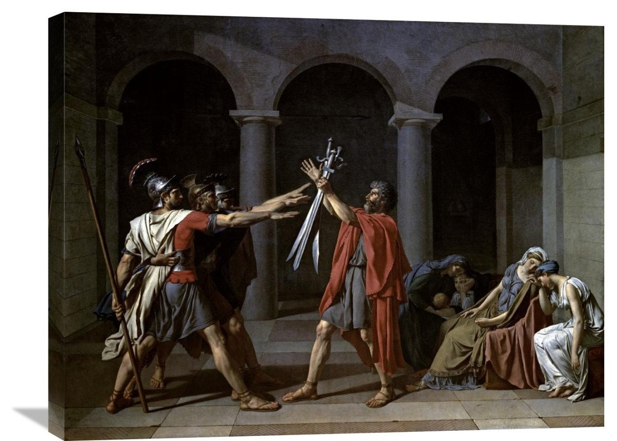 "Oath of The Horatii" Artwork, 16" x 12", 30" x 23.22" - Mediterranean ...