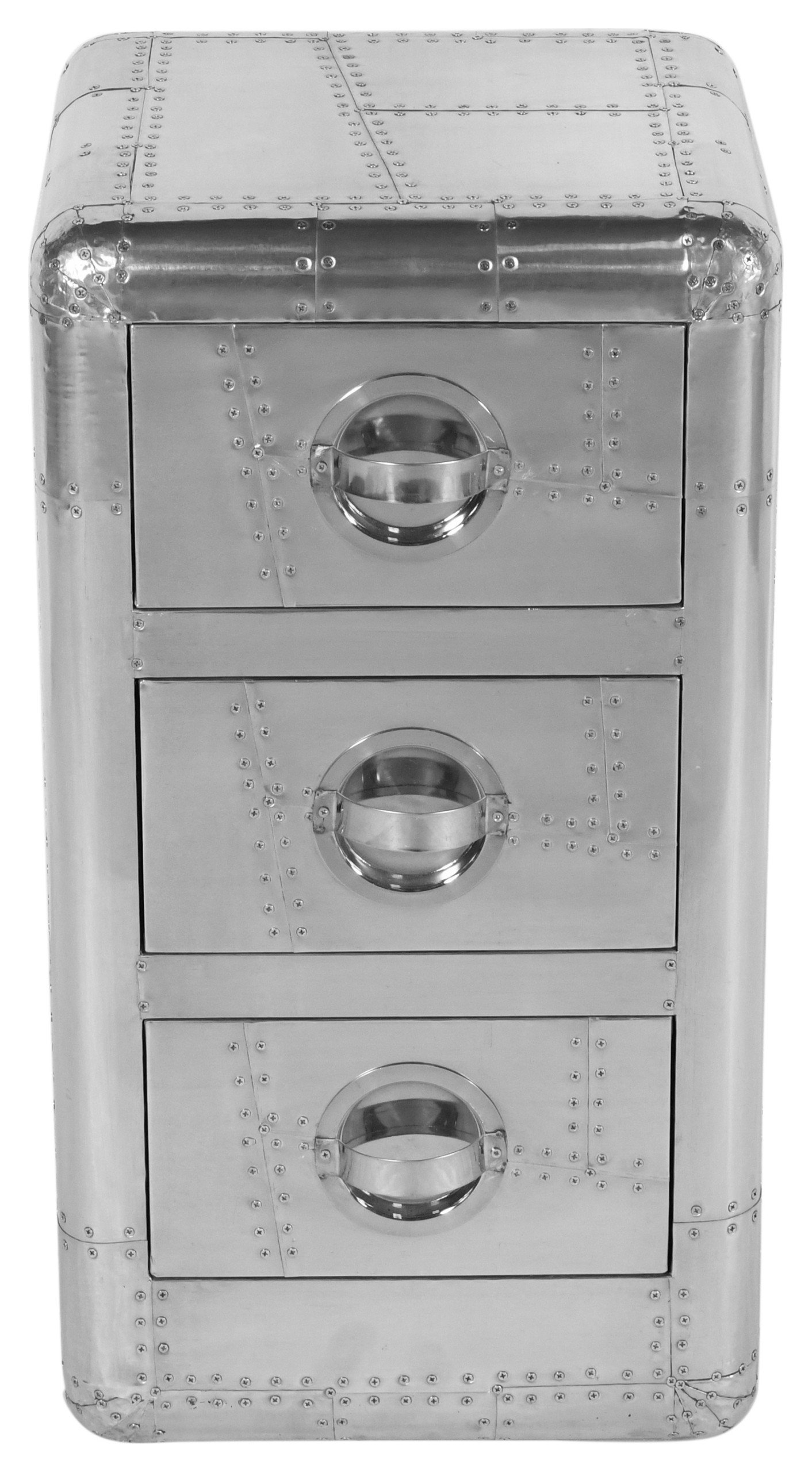 Aviator Aluminum 3 Drawer Side Table - Industrial - Side Tables And End ...