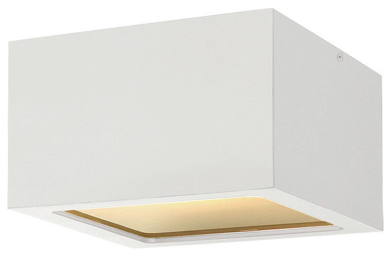 Outdoor Kube Flush Mount in Satin White - Modern - Flush-mount Ceiling ...